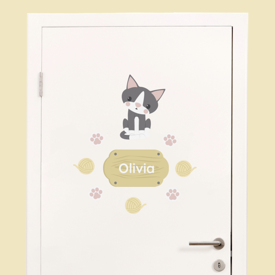 Door Stickers | Personalized wall decals with name | Teddylabels
