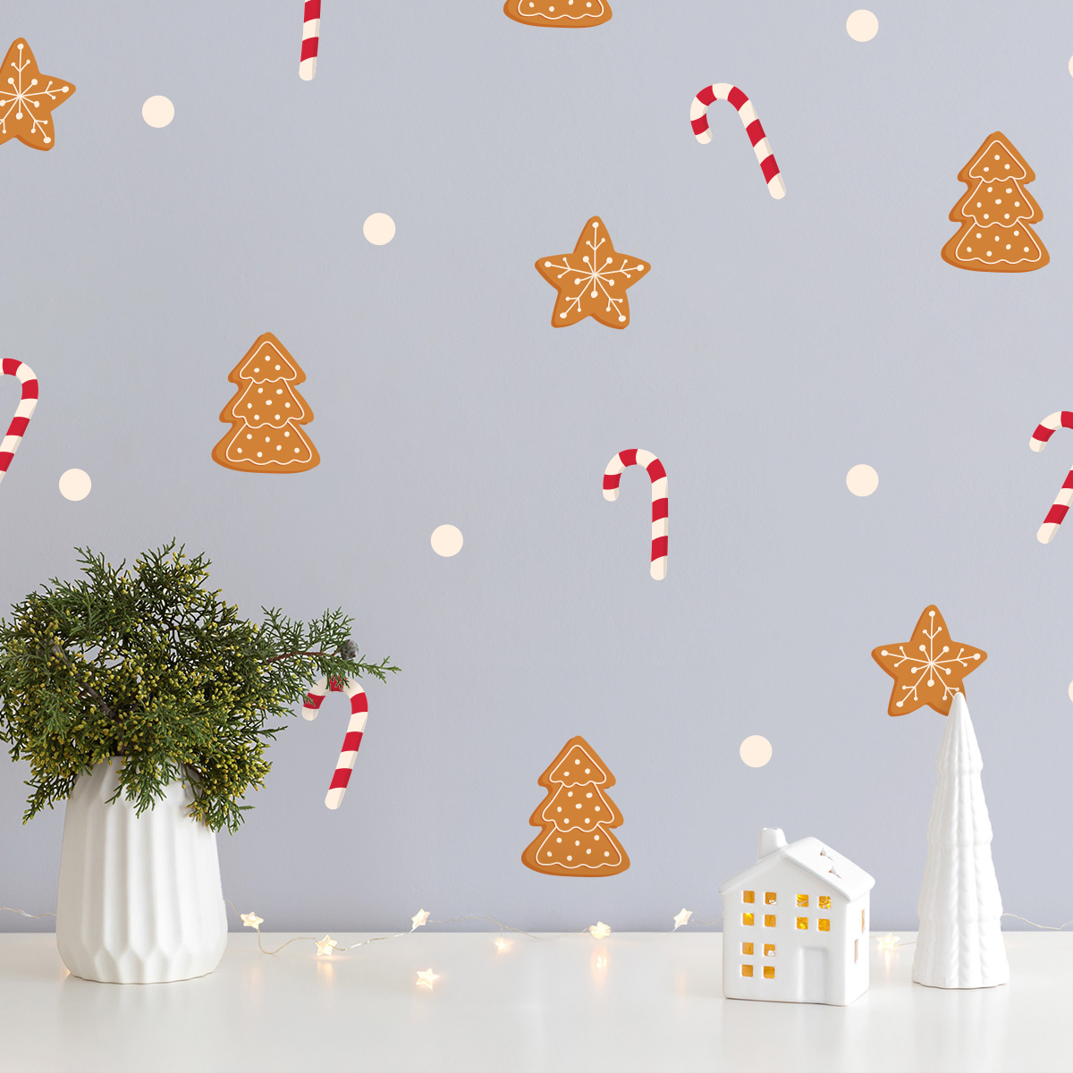 Sweet Candy Cane Christmas Wall Decals | Teddylabels