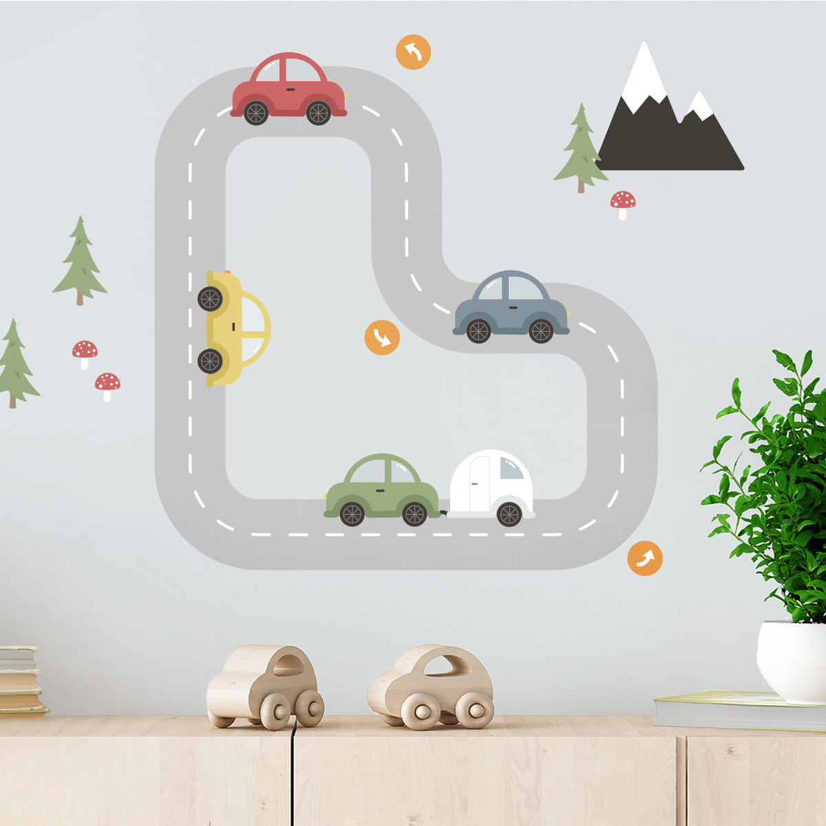 Playful Wall Decals: Cars and Roadways for Kids